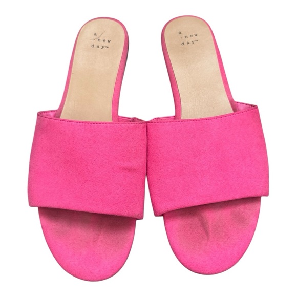 a new day | Shoes | A New Day Heidi Hot Pink Flat Slip On Sandals Suede ...